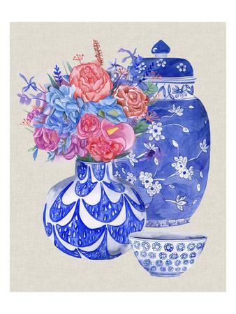 'Delft Blue Vases I' Poster - Melissa Wang | AllPosters.com