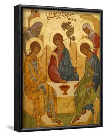 'Melkite Icon of Abraham's Trinity, Nazareth, Galilee, Israel, Middle ...