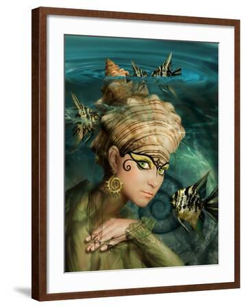 'Mermaid with a Crown of Shells and Fish Angelfish' Photographic Print ...