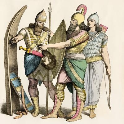 Mesopotamia: Assyrian Soldiers after Battle with an Enemy's Head ...