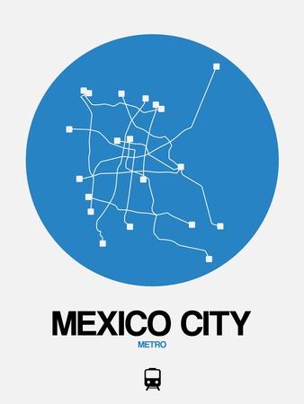 'Mexico City Blue Subway Map' Posters - NaxArt | AllPosters.com