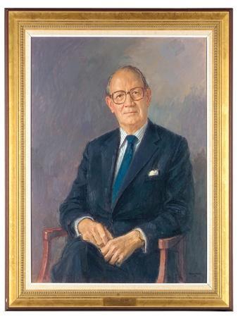 Portrait of Lord Aldington, Seated Wearing a Dark Suit, 1984 (Oil on ...
