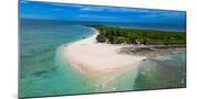 Aerial of a white sand beach on Sete Paus island near the Island of ...