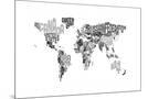 'Monotone Text Map of the World' Print - Michael Tompsett | AllPosters.com