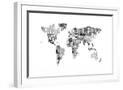 'Monotone Text Map of the World' Print - Michael Tompsett | AllPosters.com