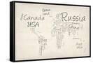 'Writing Text Map of the World Map' Prints - Michael Tompsett ...