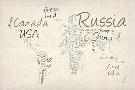 'Writing Text Map of the World Map' Prints - Michael Tompsett ...