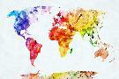 'Watercolor World Map. Colorful Paint on White Paper. HD Quality ...