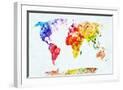 'Watercolor World Map. Colorful Paint on White Paper. HD Quality ...