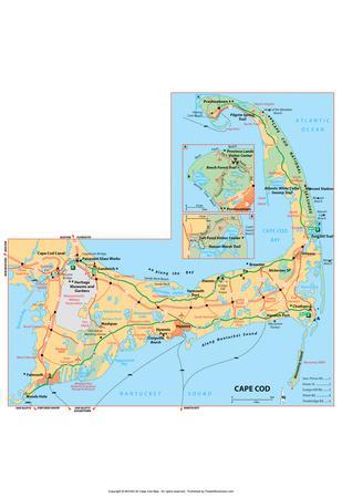 'Michelin Official Cape Cod Map Art Print Poster' Prints | AllPosters.com