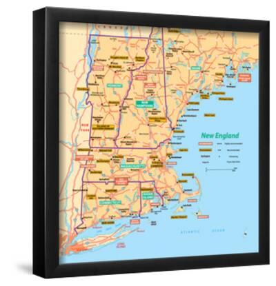 'Michelin Official New England Map Art Print Poster' Posters ...