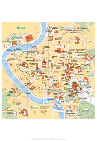 'Michelin Official Rome French Map Art Print Poster' Prints ...