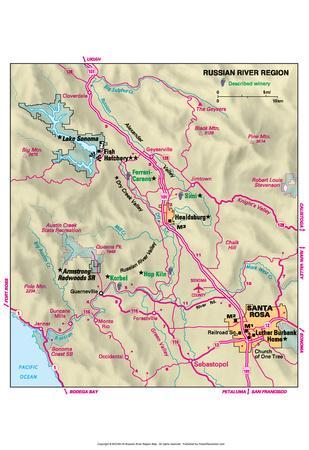 'Michelin Official Russian River Area Map Art Print Poster' Poster ...