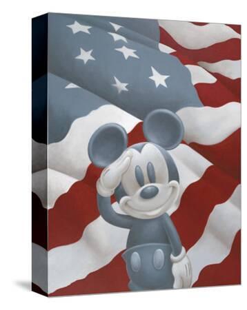 'Mickey Salutes America' Stretched Canvas Print | AllPosters.com