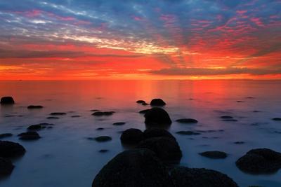 'Midsummer sunset over The Wash, from Hunstanton beach, North Norfolk' Photographic Print ...