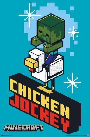 'Minecraft - Chicken Jockey' Prints - Trends International | AllPosters.com
