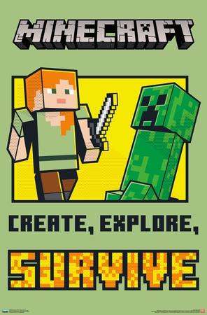 'Minecraft - Create, Explore, Survive' Posters - Trends International ...