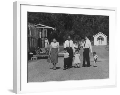 'Miner Maurice Ruddick with Family and Friends Walking Near Segregated ...