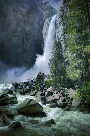 'Misty Lower Yosemite Falls, California' Photographic Print - Vincent ...