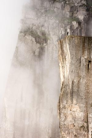 'Misty morning on Preikestolen (pulpit-rock) - famous tourist ...