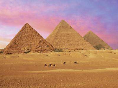 'Pyramids at Sunset, Giza, Cairo, Egypt' Photographic Print - Miva ...