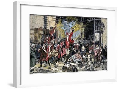 'Mob Liberating Prisoners after Capturing the Bastille in the French ...