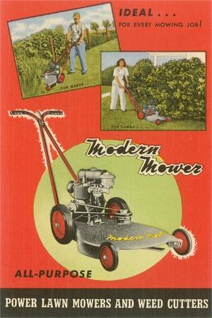 'Modern Lawn Mower Advertisement' Posters | AllPosters.com