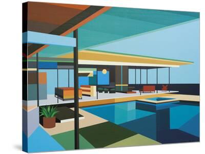 'Modernist - Stahl House XI' Stretched Canvas Print - Andy Burgess ...