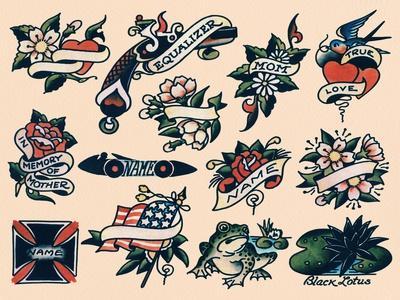 'Mom, Guns & True Love, Authentic Tattoo Flash by Norman Collins, aka ...