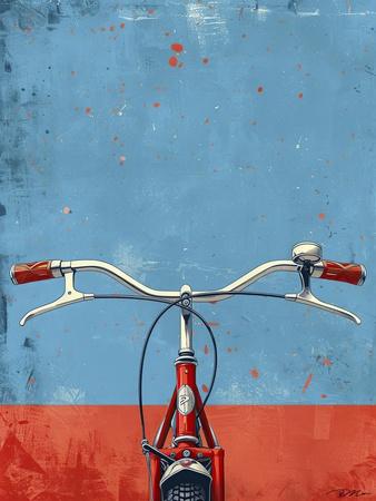 Blue And Red Bicycle Giclee Print - Momart | AllPosters.com