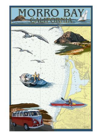 'Morro Bay, California - Nautical Chart' Poster - Lantern Press ...