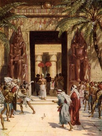 'Moses and Aaron before Pharaoh - Bible' Giclee Print - William Brassey ...