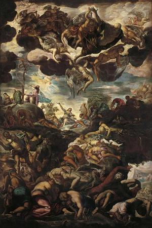 'Moses with Bronze Serpent During the Plague of Snakes' Print - Jacopo ...