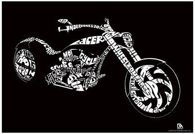 'Motorcycle Text Poster' Posters | AllPosters.com