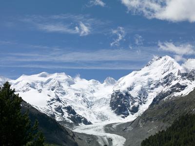 'Mount Bernina and Piz Palu, Canton Graubunden, Swiss Alps, Switzerland ...