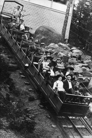 'Mount Manitou Park, Colorado, Tourists Riding the Manitou Scenic ...