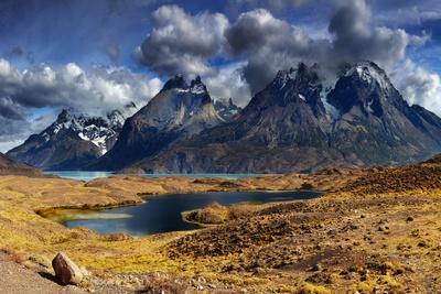 'Mountain panorama, Torres del Paine National Park, Patagonia, Chile ...
