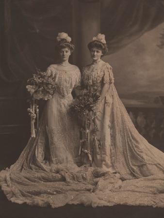 'Mrs. Arthur Lee and Miss Faith Moore, American Sisters, Wearing Dress ...