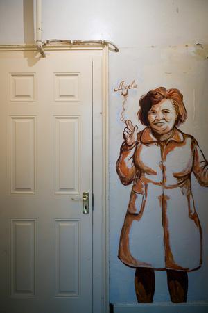 'Mural of McCourt's mother Angela in the replica of McCourt family home ...