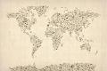 'Music Notes Map of the World Map' Prints - Michael Tompsett ...