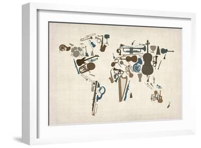 'Musical Instruments Map of the World' Posters - Michael Tompsett ...