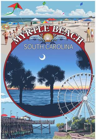 'Myrtle Beach, South Carolina - Montage' Prints | AllPosters.com