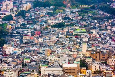 'Nagasaki, Japan downtown cityscape on the bay at twilight' Photo ...