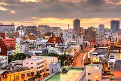 'Naha, Okinawa, Japan downtown skyline at dawn from Tomari Port' Photo ...