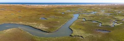 'Narrow channels meander through a salt marsh in Pleasant Bay, Cape Cod ...