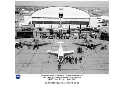 'NASA (NACA D-558-2 Test Force w/ P2B-1S & F-86, 1852) Art Poster Print ...