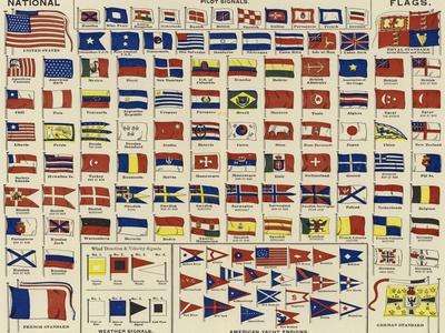 'National Flags, Pilot Signals, Weather Signals, American Yacht Ensigns ...