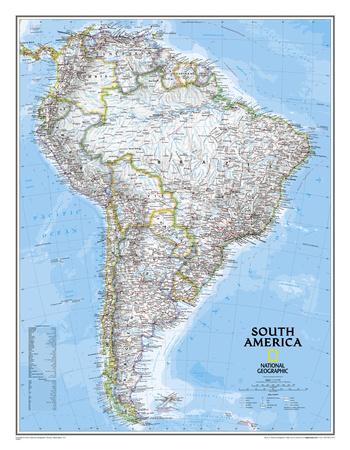 'National Geographic - South America Classic Map Laminated Poster ...