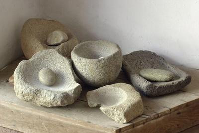 Native American Metates Y Manos, or Grinding Stones for Corn, at San ...