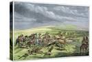 Native American Village on the Move, Pulling Belongings via Travois ...